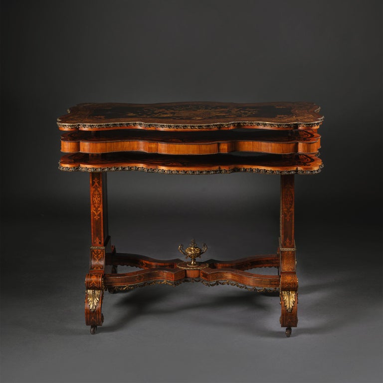 A Rare And Unusual Victorian Gilt-Bronze and Marquetry Metamorphic ...