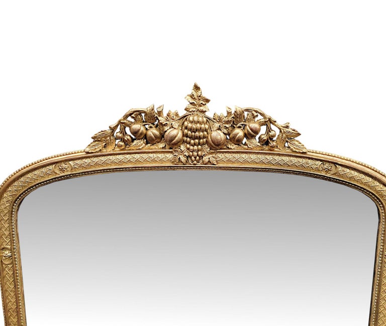 A Rare and Very Fine 19th Century Giltwood Arch Top Overmantle Mirror ...
