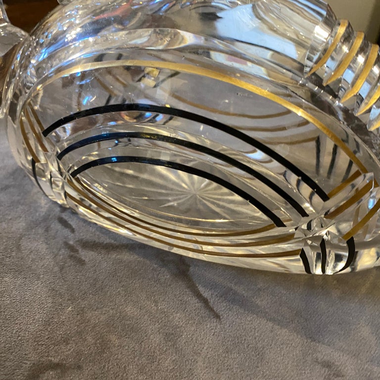 1930s Rare Art Deco Engraved Crystal Italian Liquor Set at 1stDibs