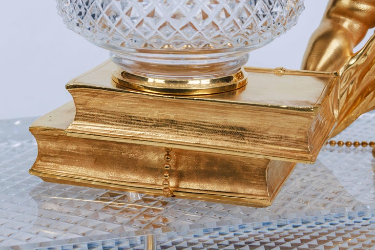 Rare French Ormolu and Diamond-Cut Crystal Figural Inkwell Encrier by ...