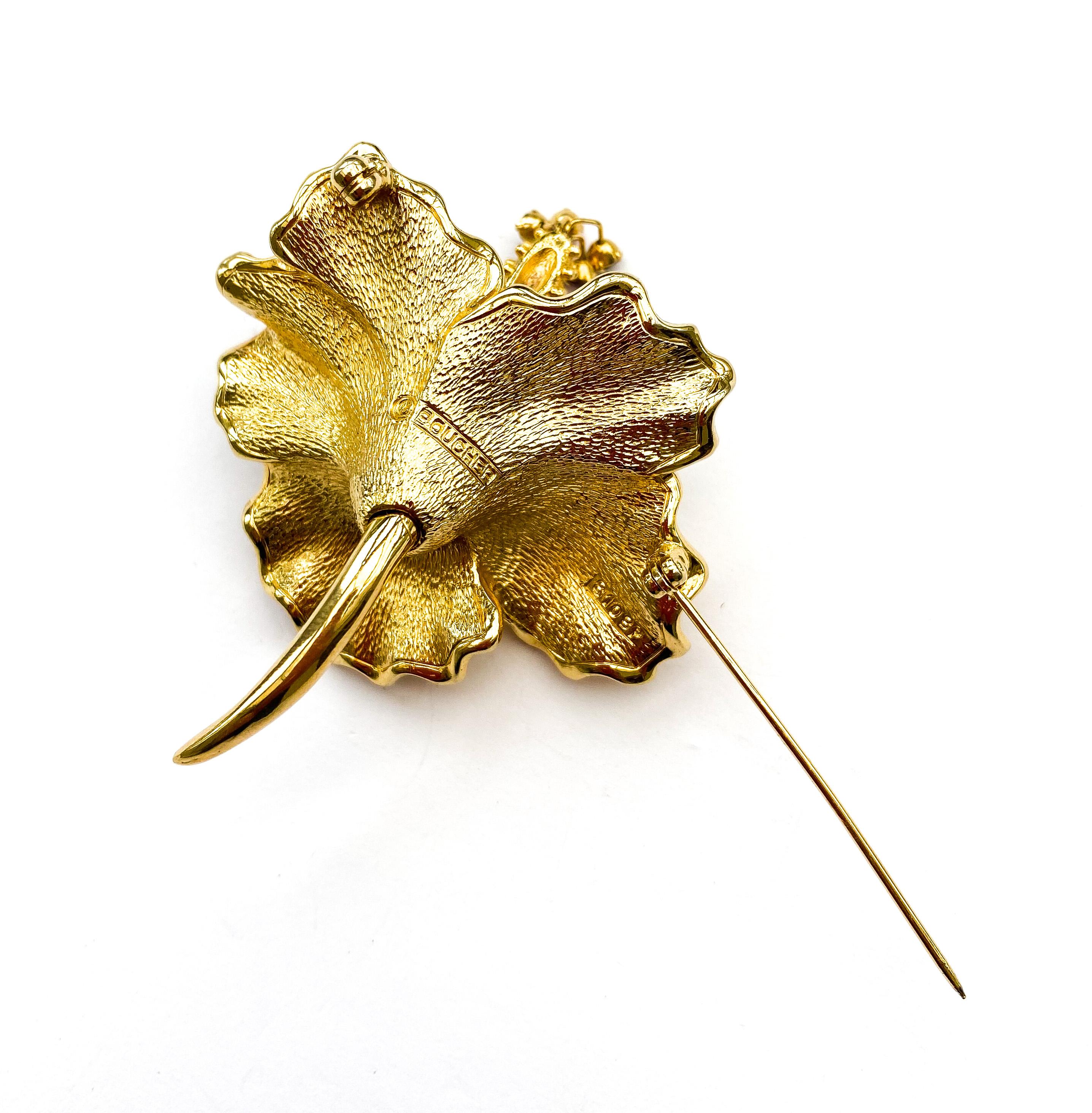 A rare gilt metal, and paste 'en tremblant' flower brooch, Marcel ...
