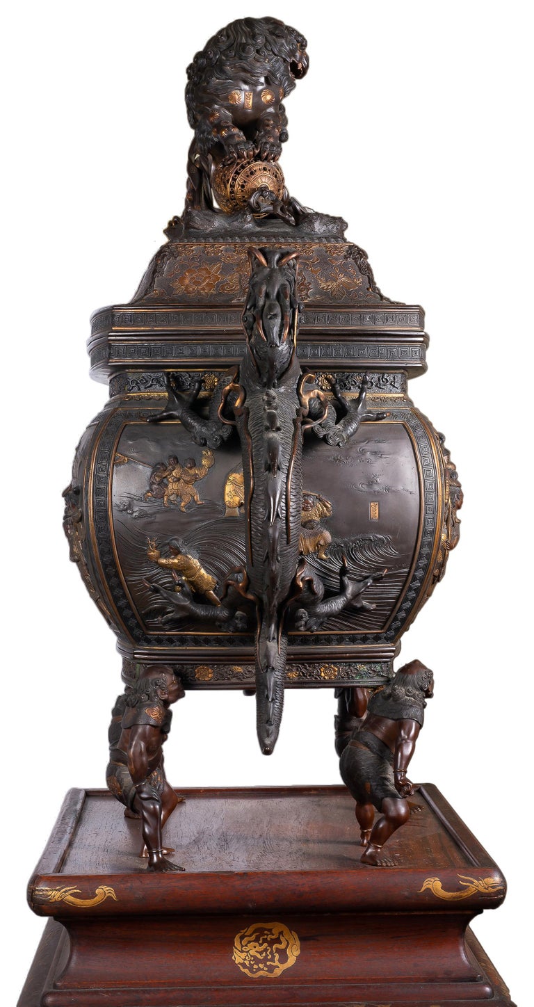 Rare, Impressive Japanese Bronze Censer by Miyao, 1868-1912 For Sale at ...