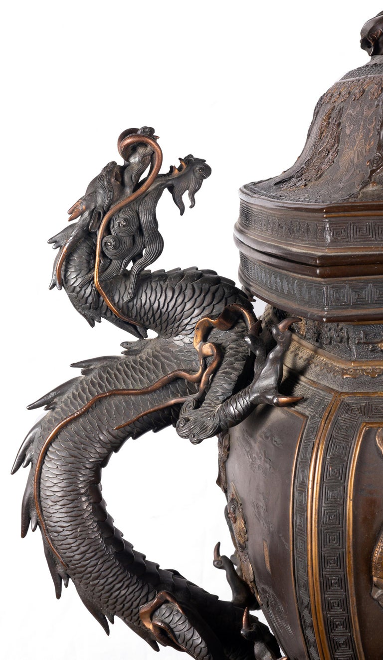 Rare, Impressive Japanese Bronze Censer by Miyao, 1868-1912 For Sale at ...