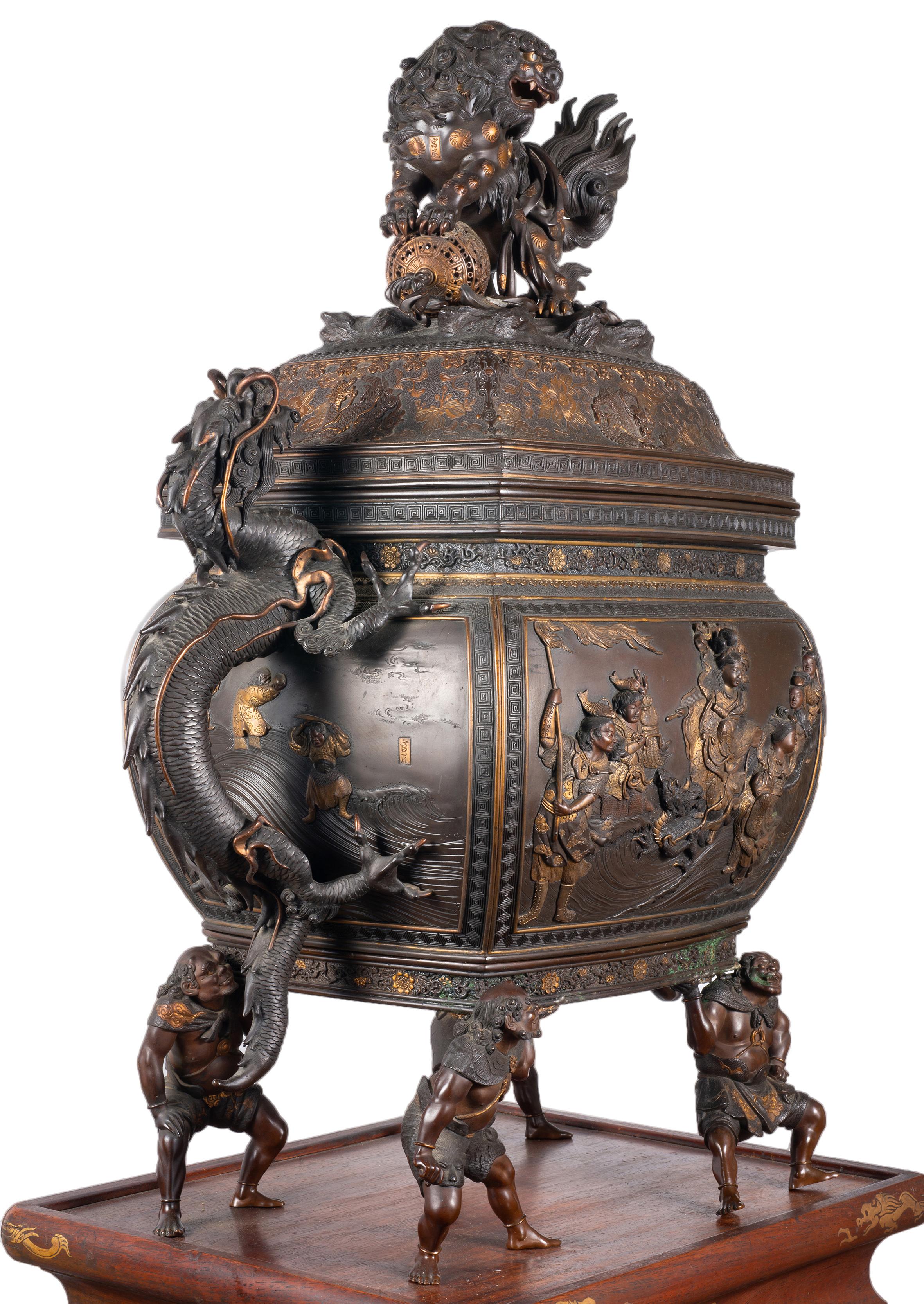 Rare, Impressive Japanese Bronze Censer by Miyao, 1868-1912 For Sale at ...