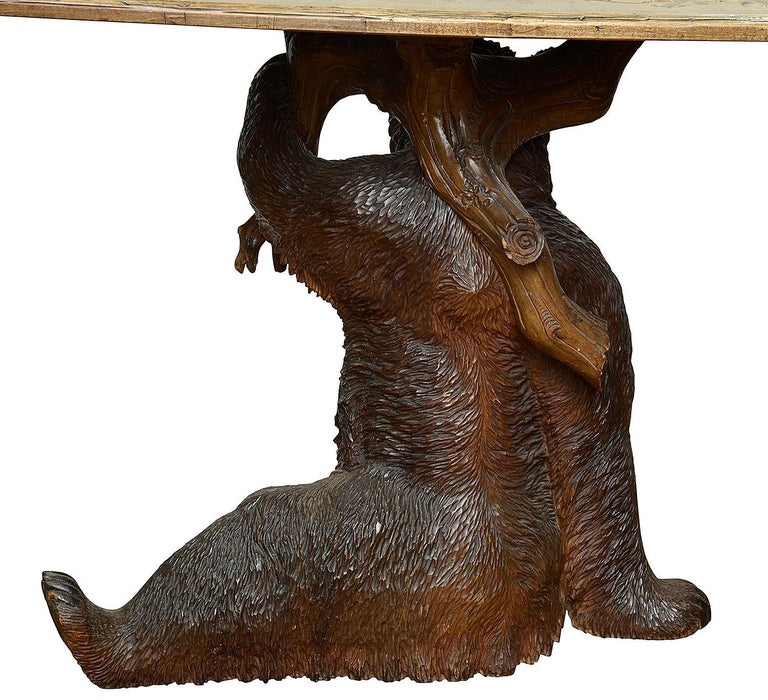 Rare Lareg 19th Century Black Forest Carved Lindenwood Table For Sale ...