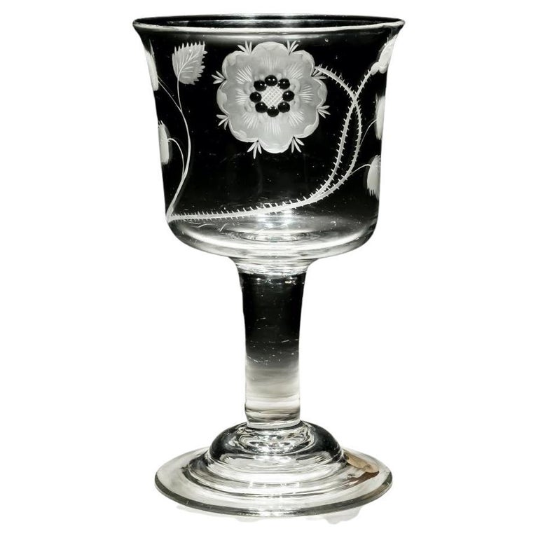 Rare Large Jacobite Engraved Goblet For Sale at 1stDibs