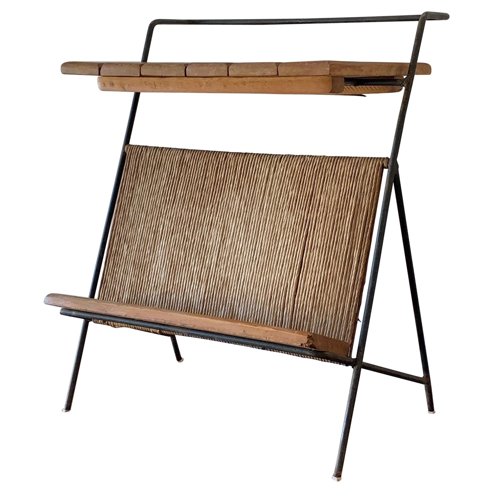 Midcentury Side Table / Magazine Rack in Solid Walnut by Arthur Umanoff ...
