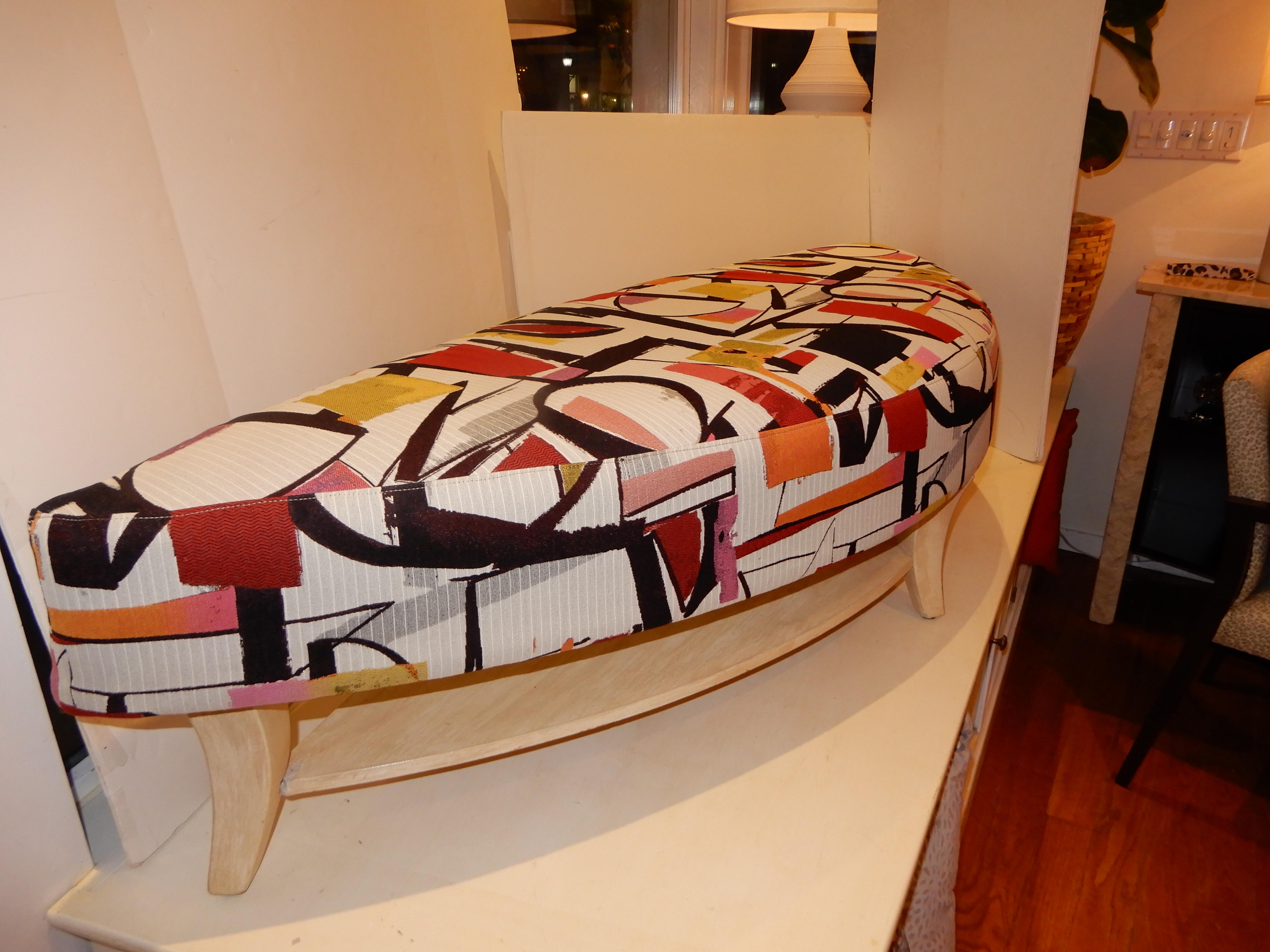 Rare Mid-Century Modern Upholstered Custom Danish Bench at 1stDibs