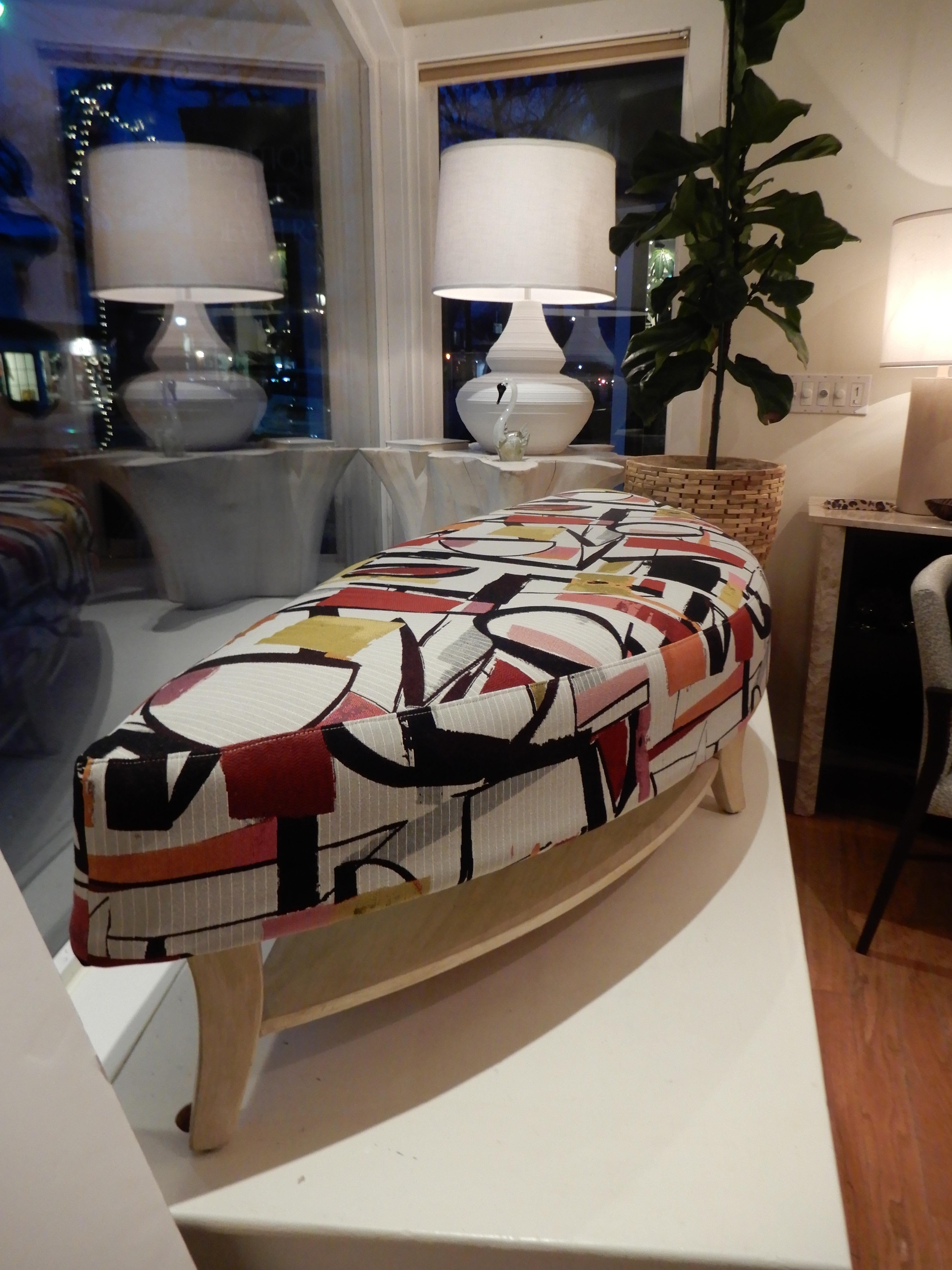 Rare Mid-Century Modern Upholstered Custom Danish Bench at 1stDibs