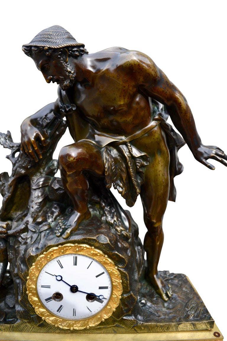 Rare Model Empire Clock Depicting Faustulus Discovering Romolus and ...