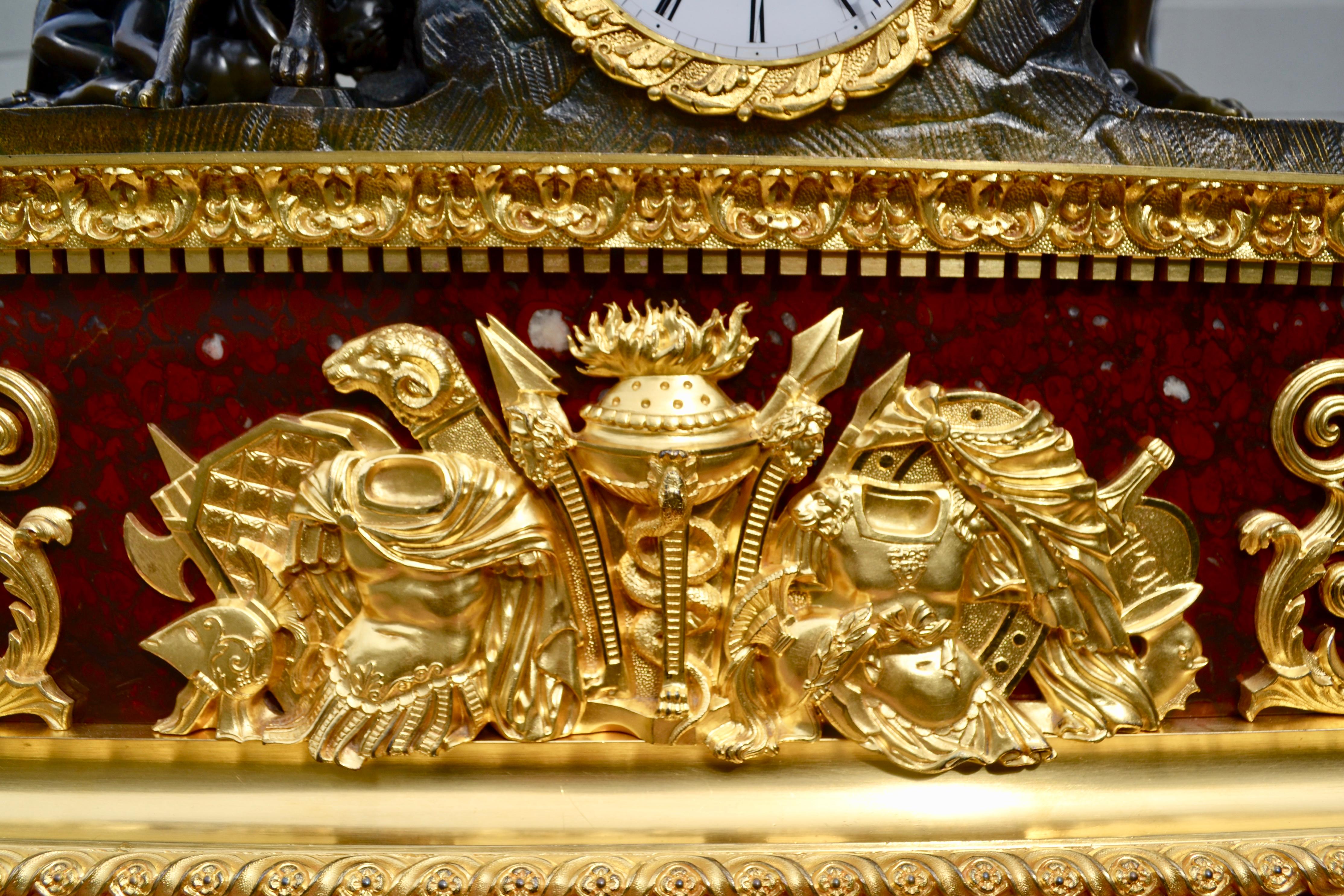 Rare Model Empire Clock Depicting Faustulus Discovering Romolus and ...