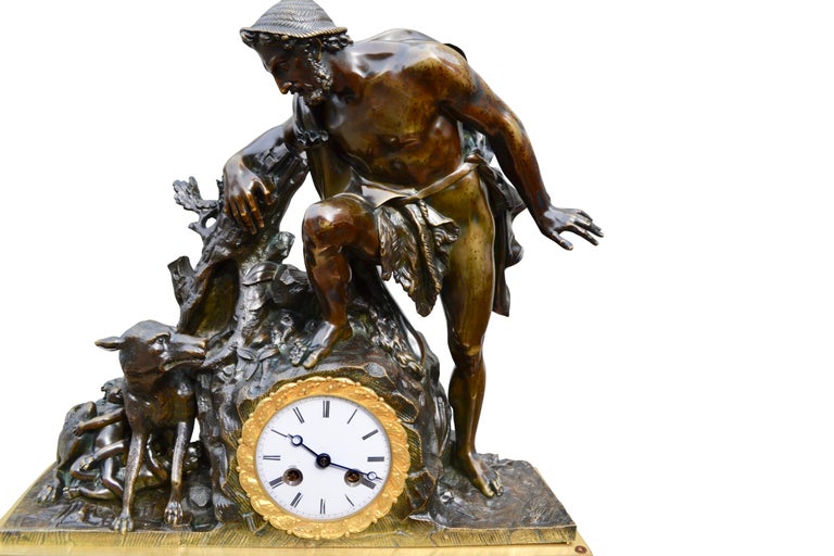 Rare Model Empire Clock Depicting Faustulus Discovering Romolus and ...
