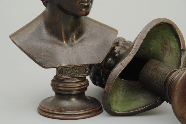 Rare Pair of 19th Century Cast Iron Portrait Busts by Leonhard Posch ...