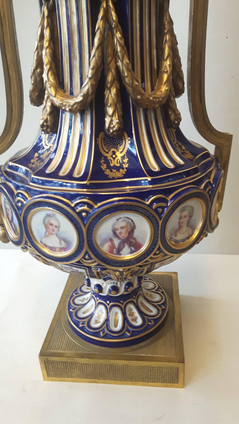Rare Pair of 19th Century Sèvres Style Vases For Sale at 1stDibs