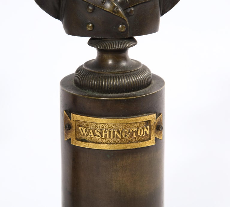 Rare Pair of American Bronze Busts of George Washington and Benjamin ...