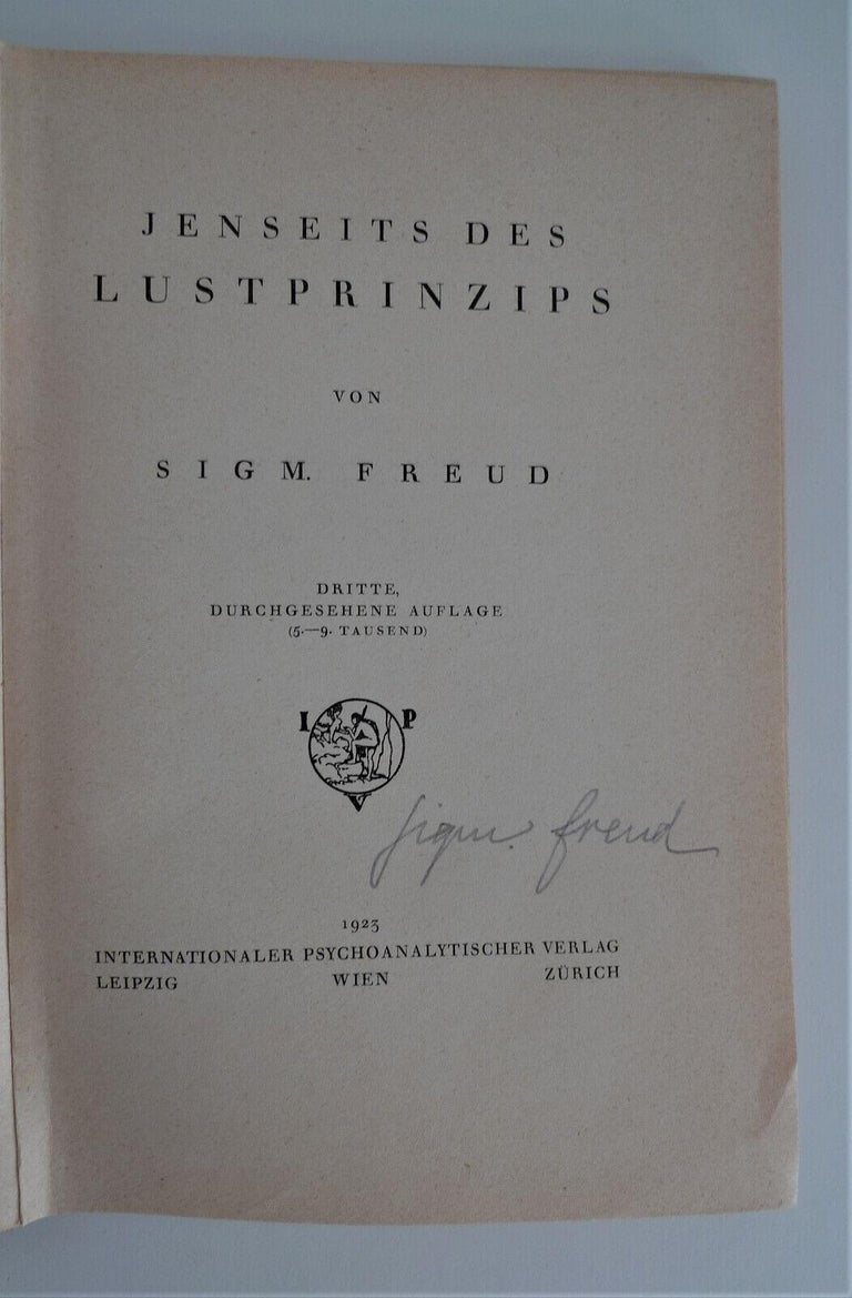 Rare Sigmund Freud Book Signed by the Author´S Own Hand For Sale at 1stDibs