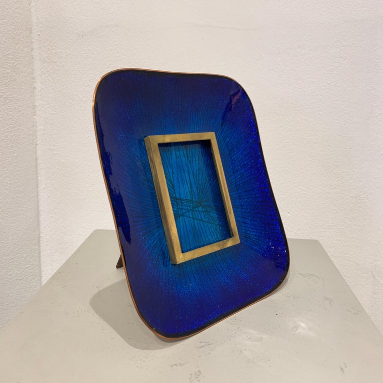 Rare Studio Del Campo Copper Enameled Picture Frame, 1950s at 1stDibs
