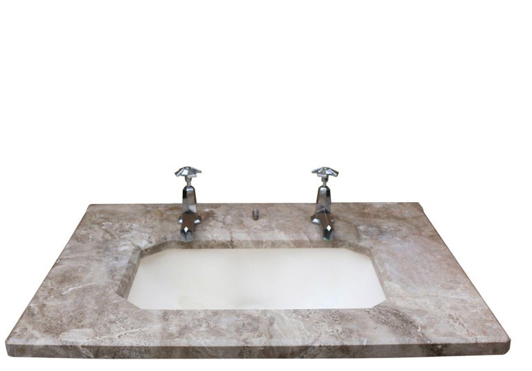Reclaimed Art Deco Marble Basin For Sale at 1stDibs