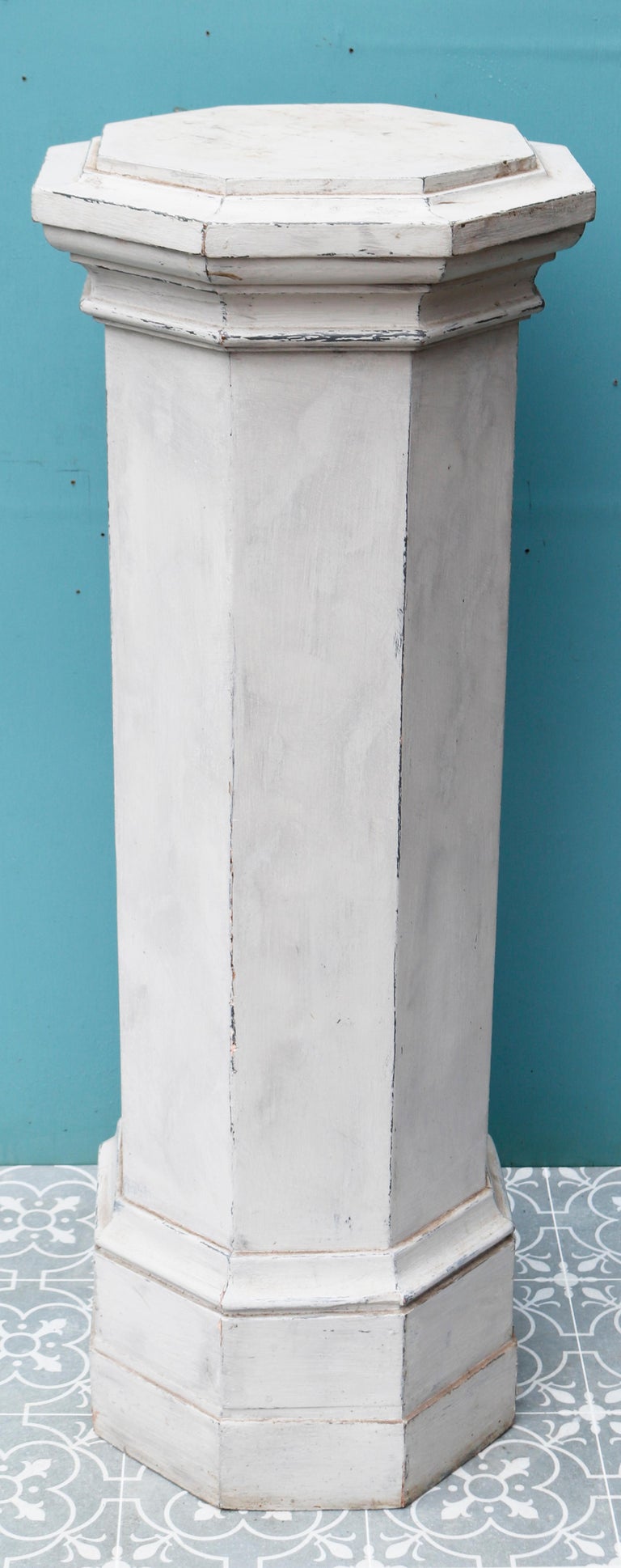 Reclaimed Painted Oak Plinth or Stand For Sale at 1stDibs