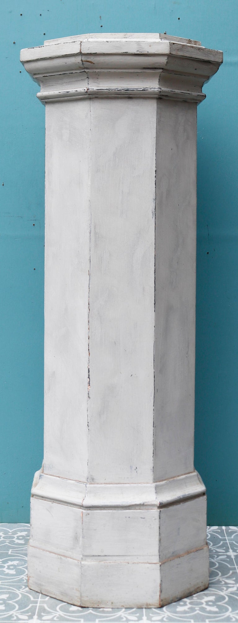 Reclaimed Painted Oak Plinth or Stand For Sale at 1stDibs