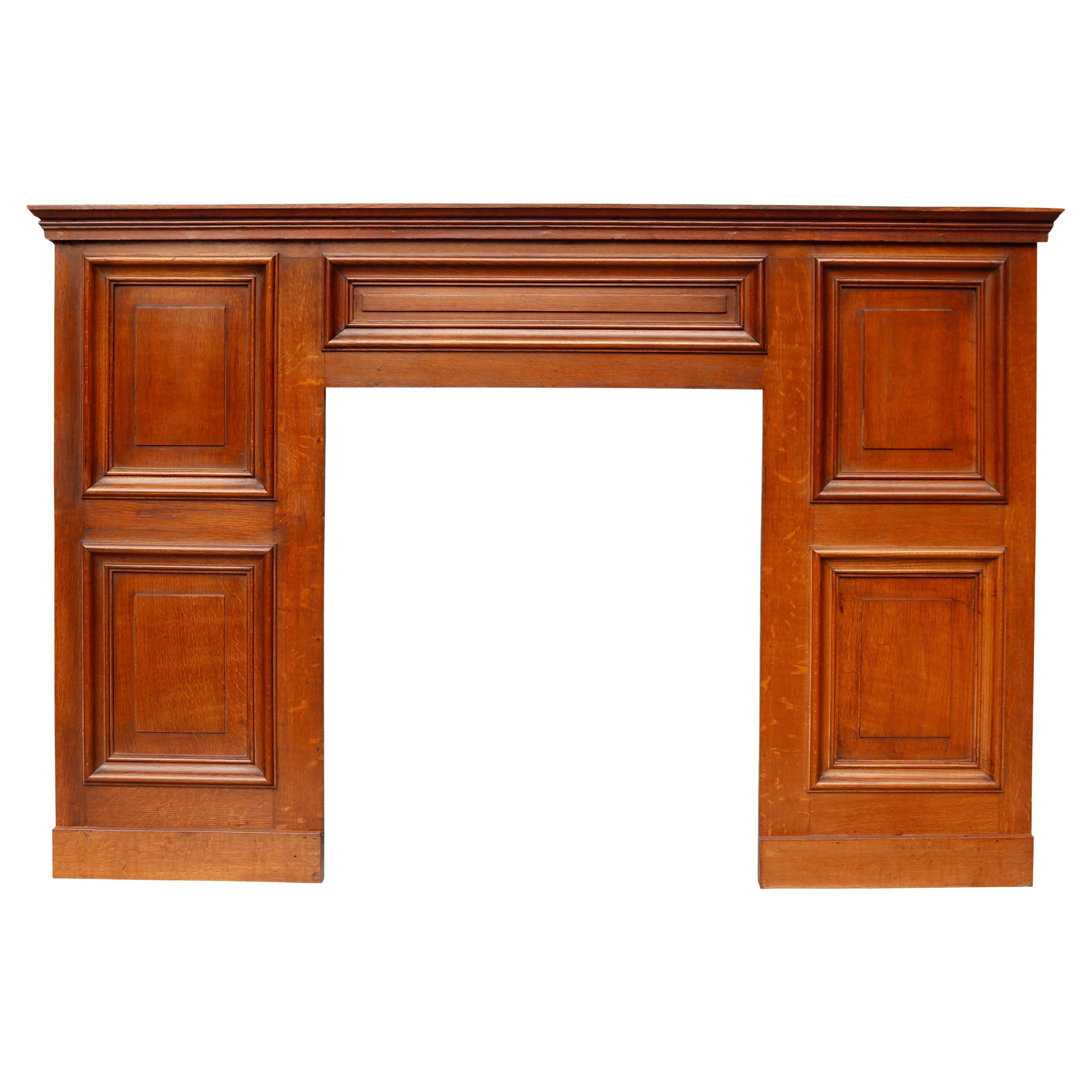 Edwardian Oak Fire Surround For Sale at 1stDibs