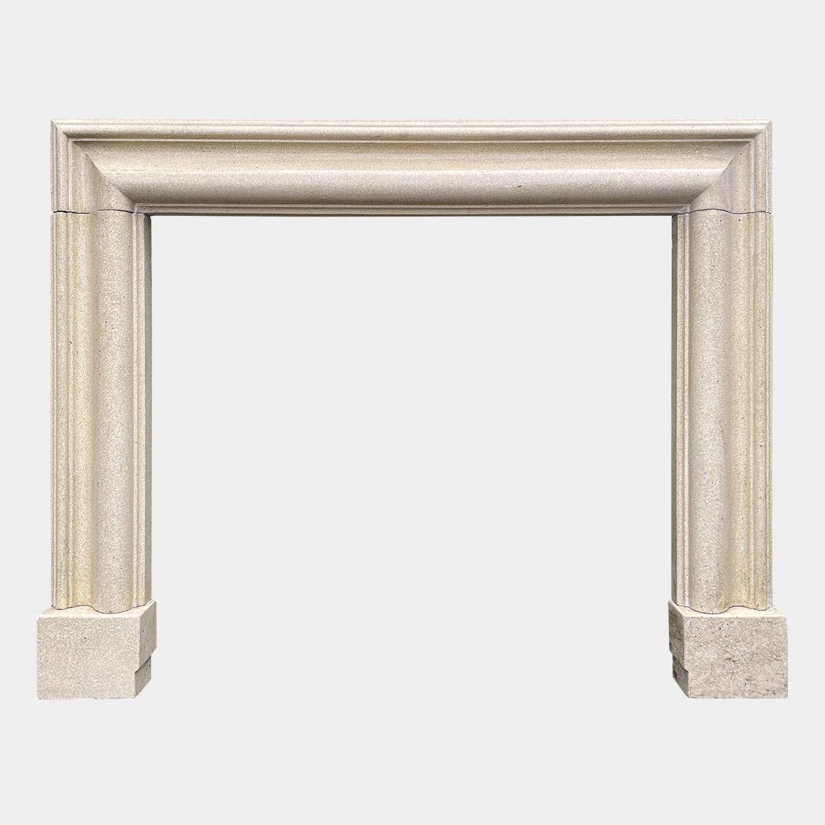 Reclaimed Polished Stone Bolection Fireplace Mantel For Sale at 1stDibs