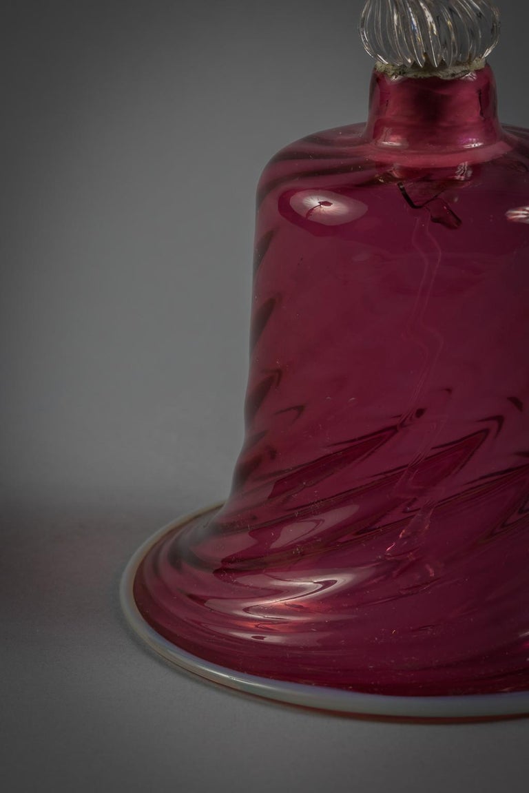 Red Spiral Blown Glass Hand Bell, circa 1880 For Sale at 1stDibs