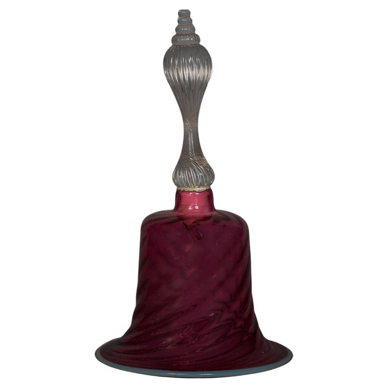 Red Spiral Blown Glass Hand Bell, circa 1880 For Sale at 1stDibs