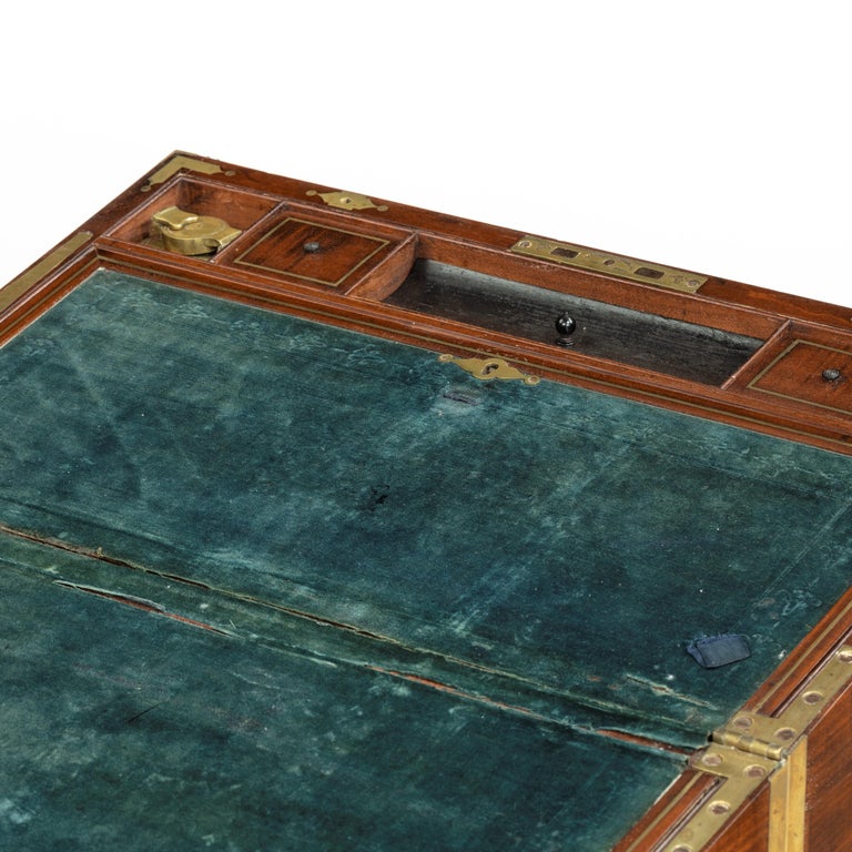 Regency Brass-Bound Mahogany Writing Slope by Hicks of London at 1stDibs