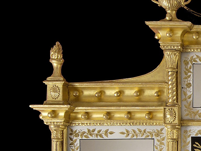 Regency Glass and Verre Églomisé Mirror For Sale at 1stDibs