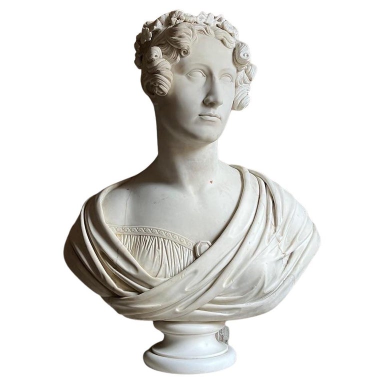 Regency Marble Portrait Bust of a Lady by Joseph Gott, c.1840 at 1stDibs