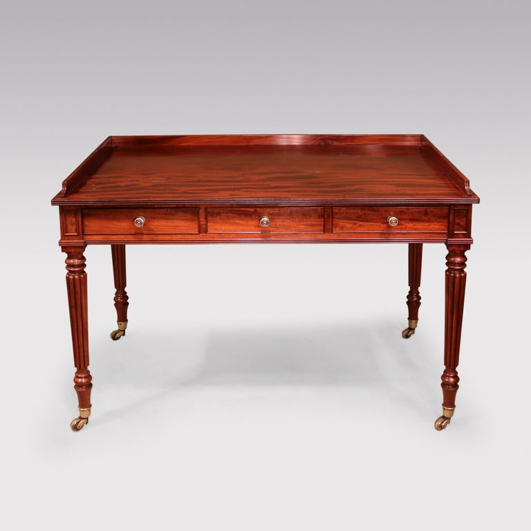 Regency Period Mahogany Three Drawer Writing Table For Sale at 1stDibs