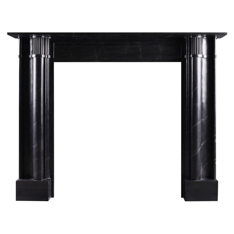 Regency Style Black Marble Fireplace at 1stDibs