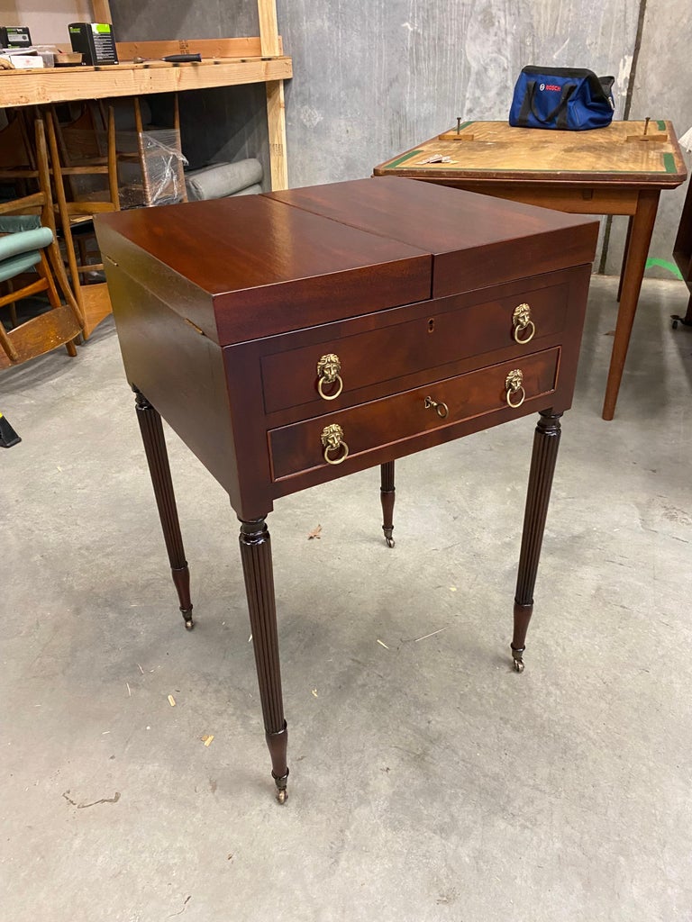 A Regency Style Carved Mahogany Beau Brummel Gentlemans Vanity Desk For ...