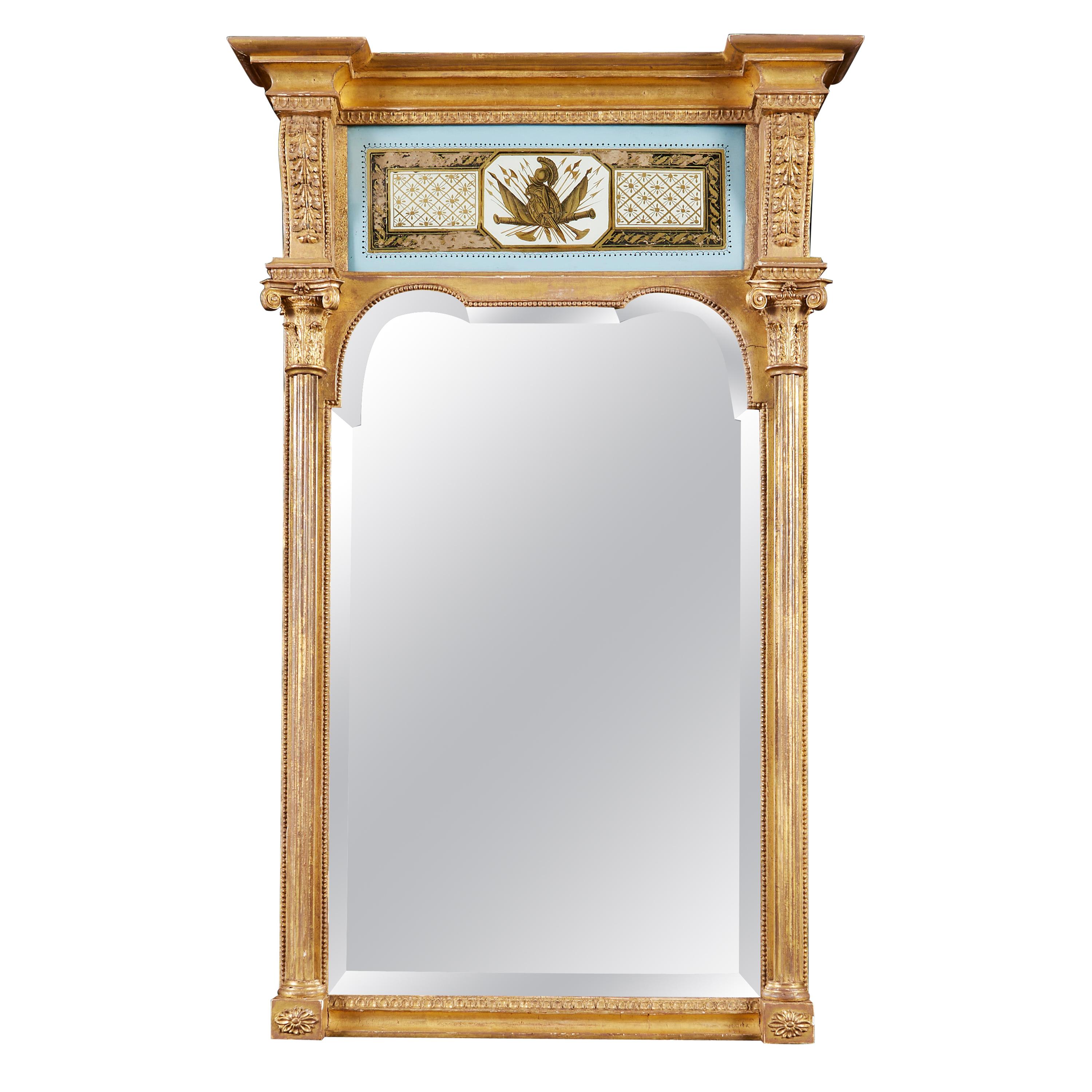 Regency Gilded Verre Églomisé Mirror Attributed to Fentham, English ...