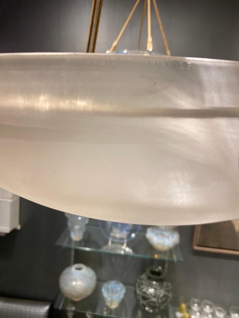 Rene Lalique Glass Art Deco Chandelier For Sale at 1stDibs