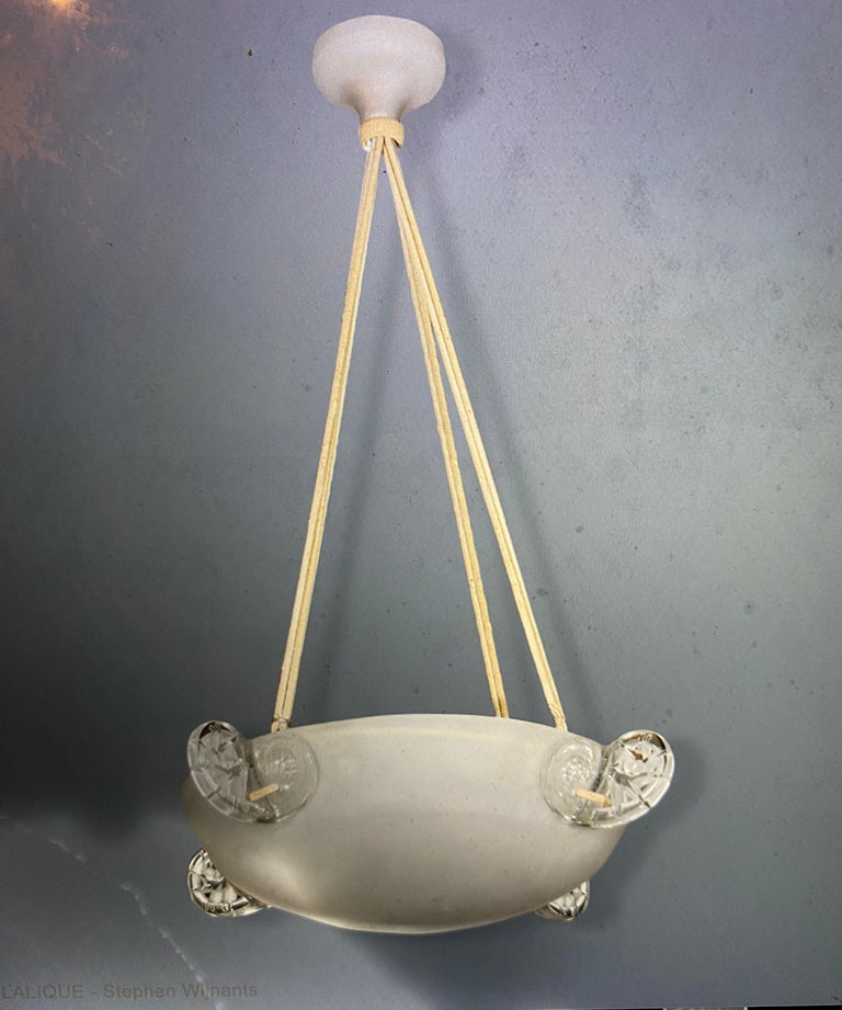 Rene Lalique Glass Art Deco Chandelier For Sale at 1stDibs