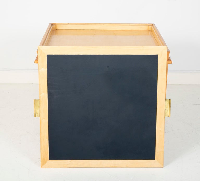 Reversible Leather Top Card Table in the Manner of Andre Arbus at 1stDibs