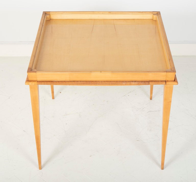 Reversible Leather Top Card Table in the Manner of Andre Arbus at 1stDibs