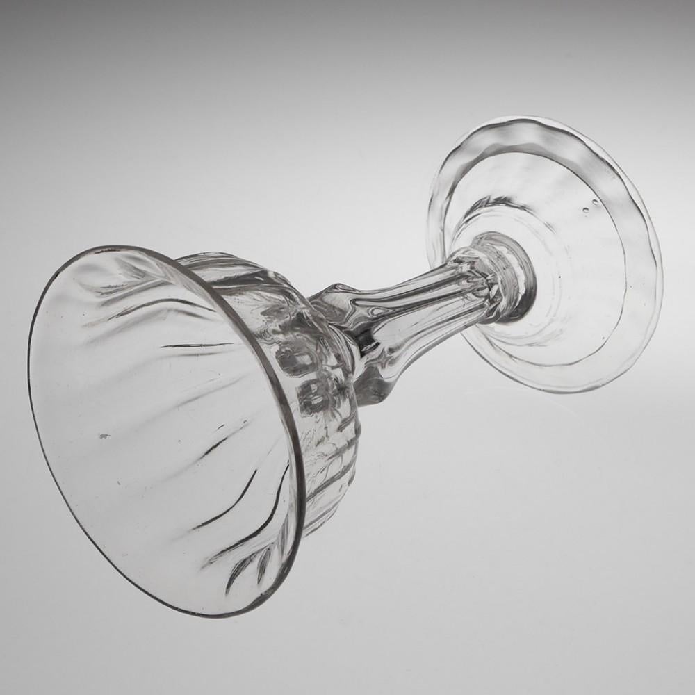 A Rib Moulded Sweetmeat Or Champagne Glass c1750 For Sale at 1stDibs