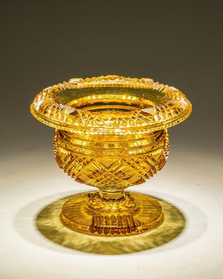 Richly Cut Amber Bowl For Sale at 1stDibs