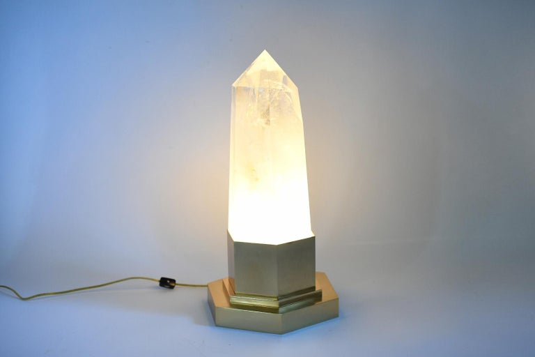 A Rock Crystal Obelisk Light by Phoenix For Sale at 1stDibs