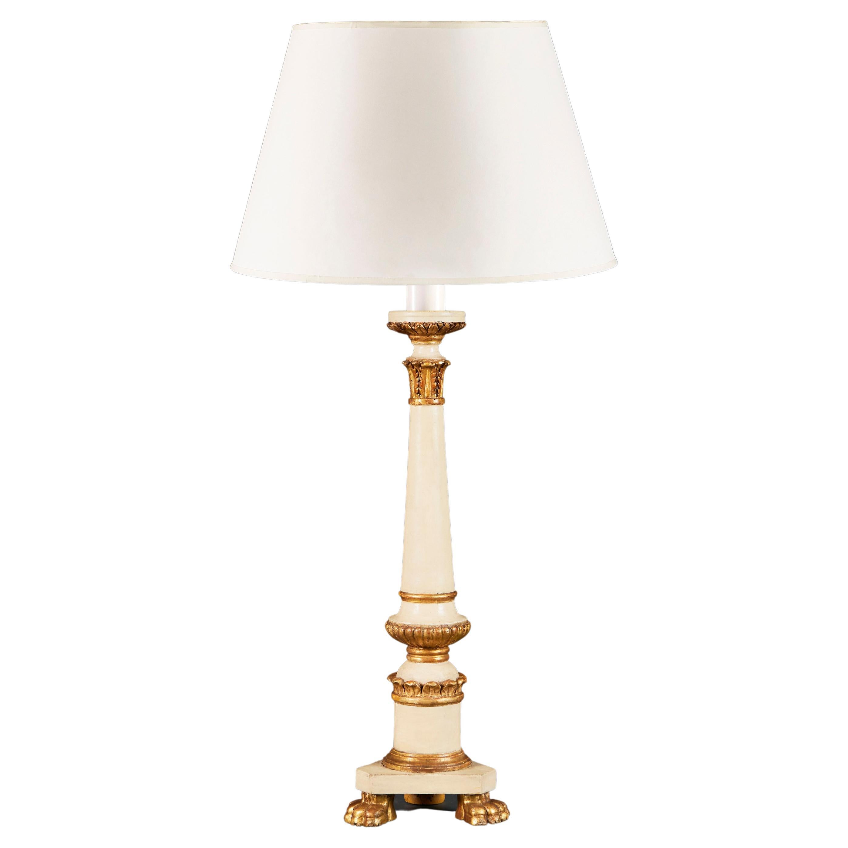 A Pair of Gilded Spiral Baluster Lamps For Sale at 1stDibs