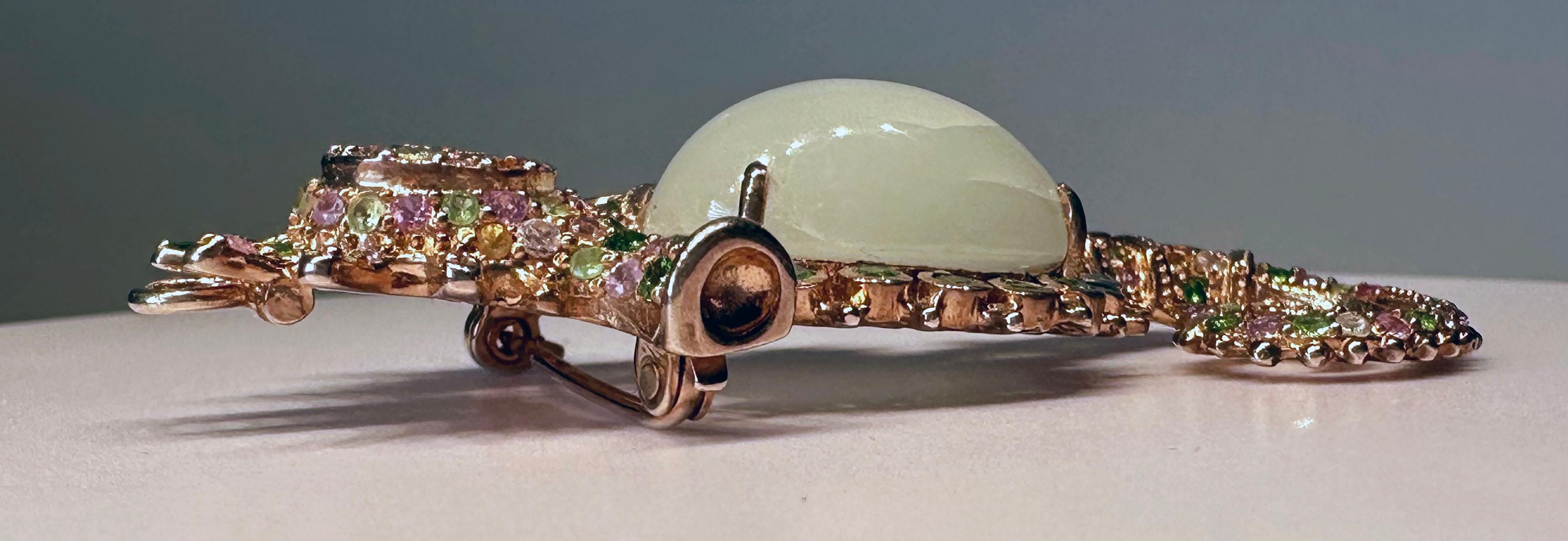 A Rose Gold Plated Silver Seahorse Brooch/Pendant For Sale at 1stDibs