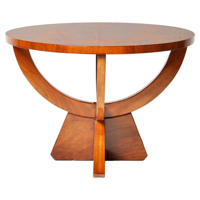 A Round Walnut Veneer Table For Sale at 1stDibs