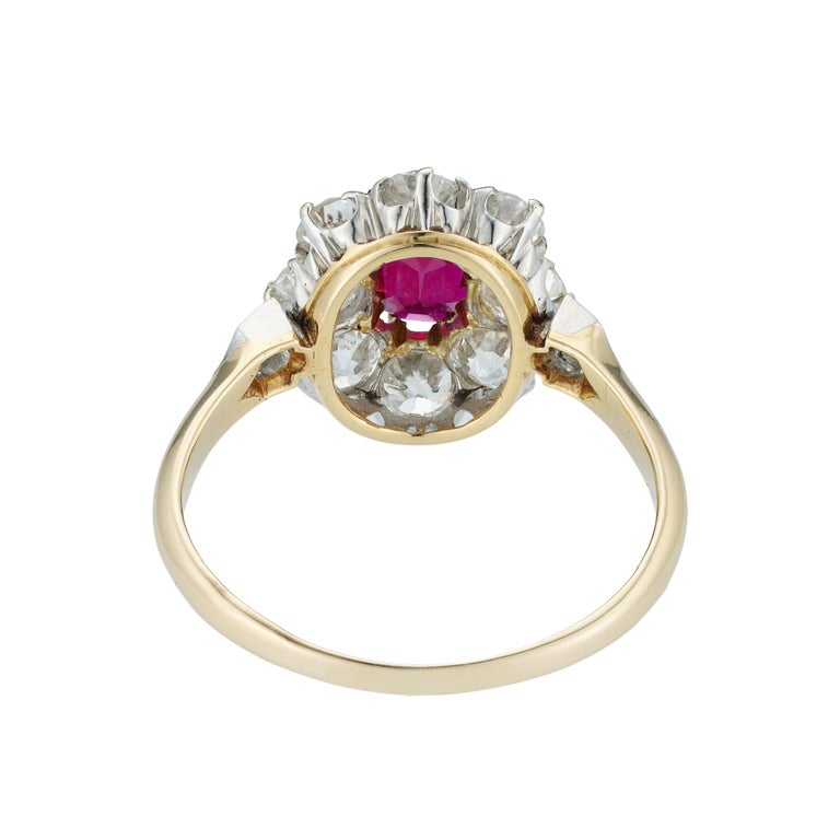 Ruby and Diamond Cluster Ring For Sale at 1stDibs