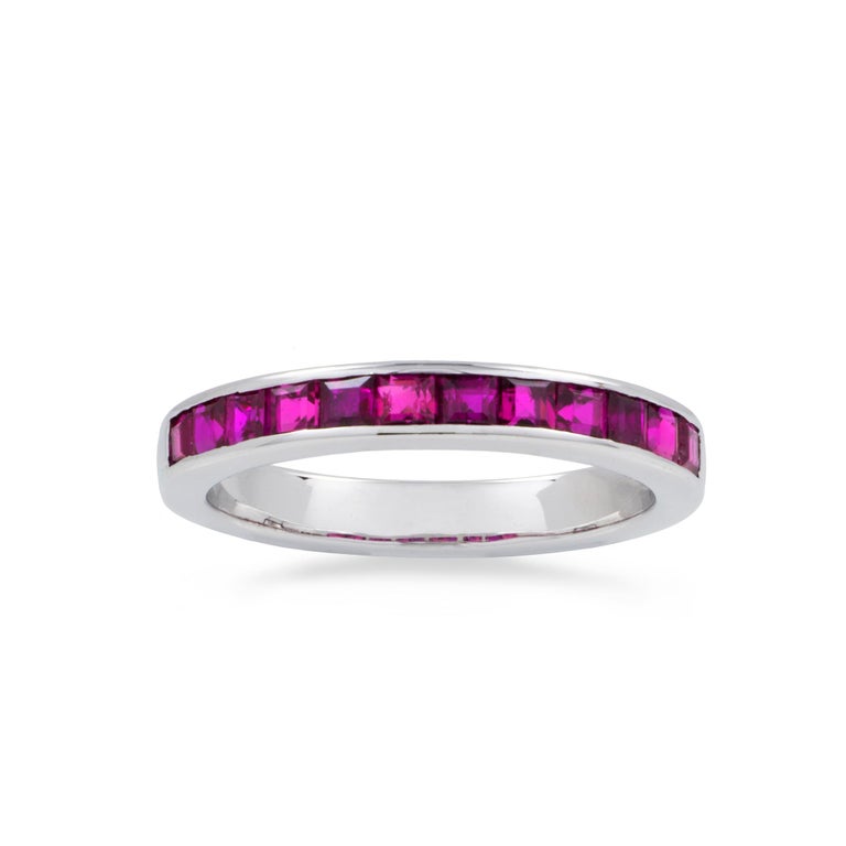 Ruby Half Eternity Ring For Sale at 1stDibs
