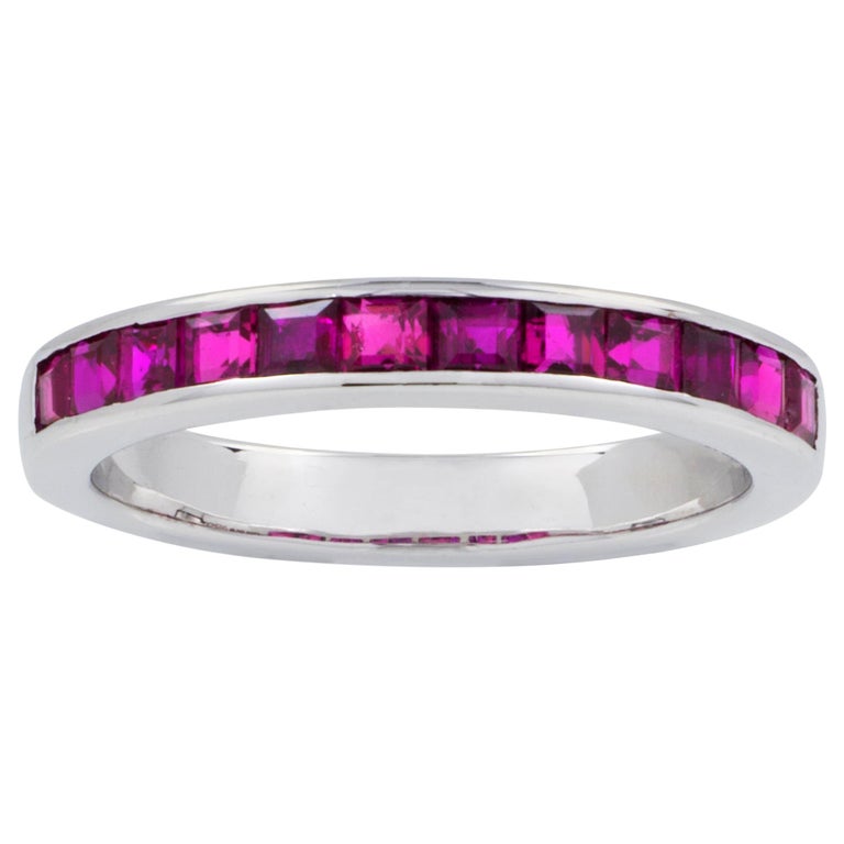 Ruby Half Eternity Ring For Sale at 1stDibs