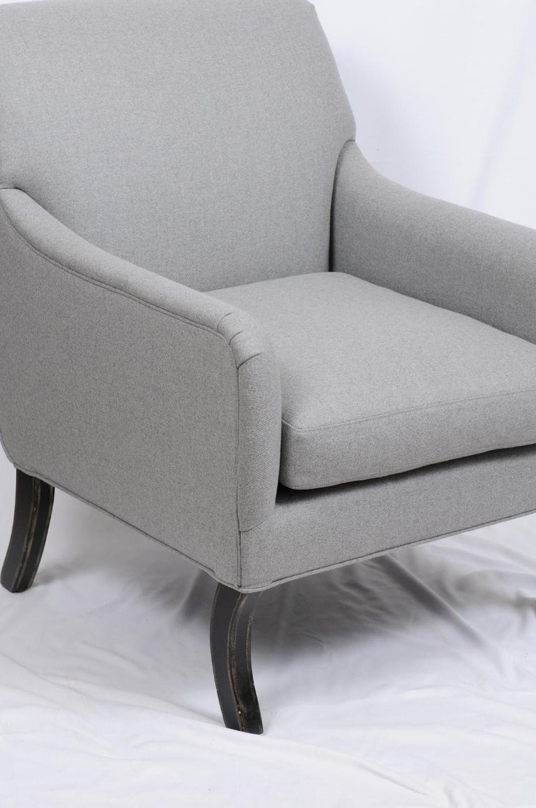 A. Rudin Upholstered Lounge Armchair in Holland and Sherry Gray Wool at ...