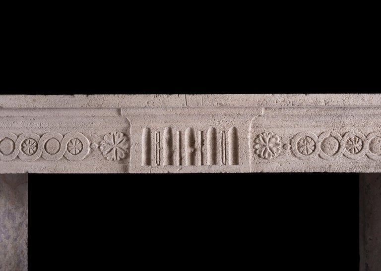 Rustic Period Louis XVI Stone Fireplace For Sale at 1stDibs